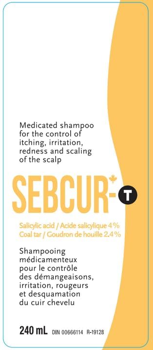 Sebcur T Coal Tar Shampoo for Relief of Itching Associated with Eczma Psoriasis 240ml