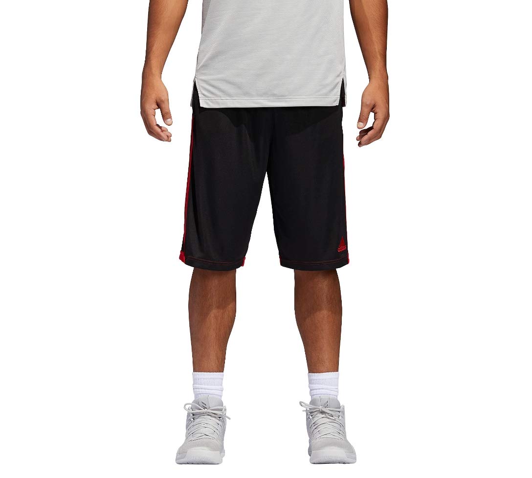 adidas Men's Basketball 3G Speed Shorts, Black/Scarlet, Small