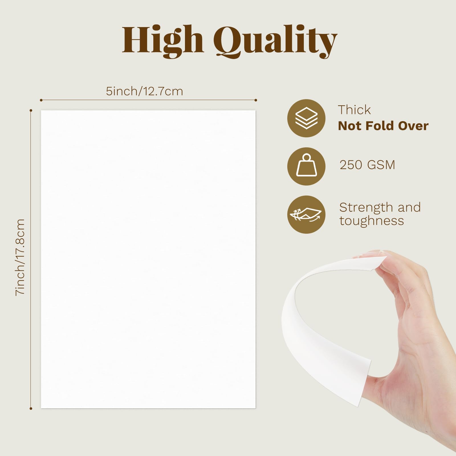 Goefun Blank Note Cards and Envelopes 5 x 7 Flat Cardstock and A7 Envelopes Self Seal 100 Pack for Wedding, Invitations, DIY Cards, Thank You Cards & All Occasion (Unfolded)