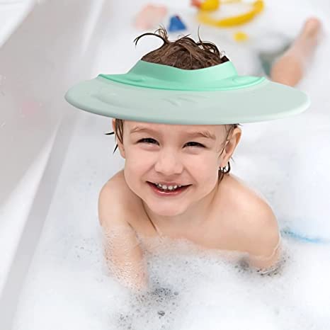 Baby Shower Cap,Adjustable Baby Shampoo Bath Visor Silicone Water Guard Hats for Kids, Avoid Water in Eyes Ears Nose