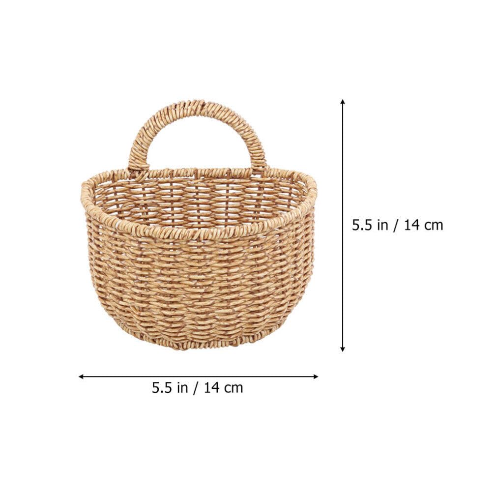 BESTOYARD 2pcs Woven Storage Basket shelf basket sundries storage basket rattan wall outdoor pots hanging rattan basket baskets jute small storage basket wall flower basket bread flowers pp