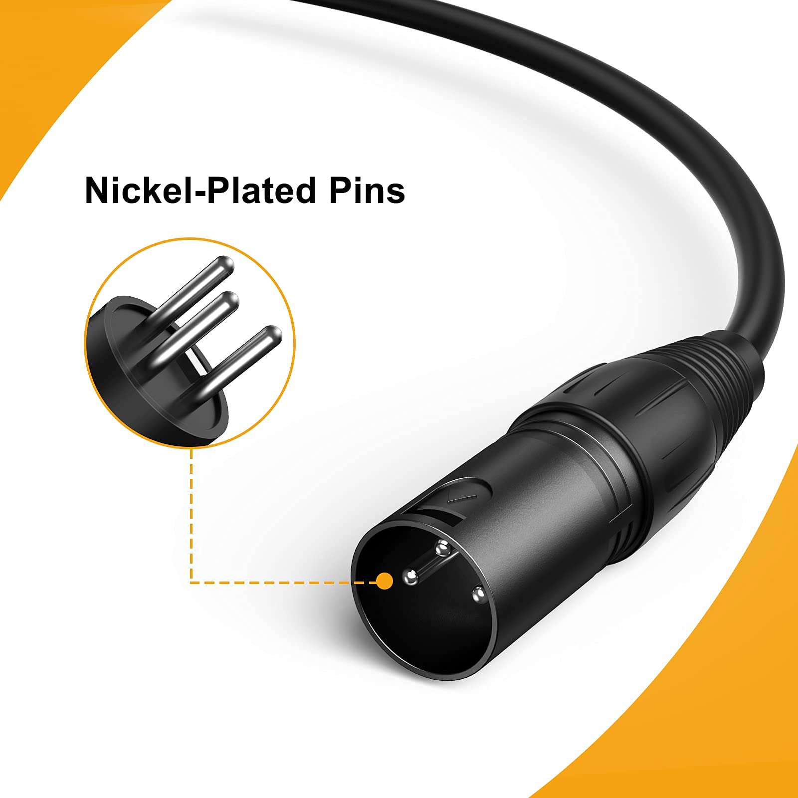 CableCreation [2-Pack XLR Male to Dual XLR Female Y Splitter 3Pin Balanced Microphone Cable, 0.3 Meter/Black