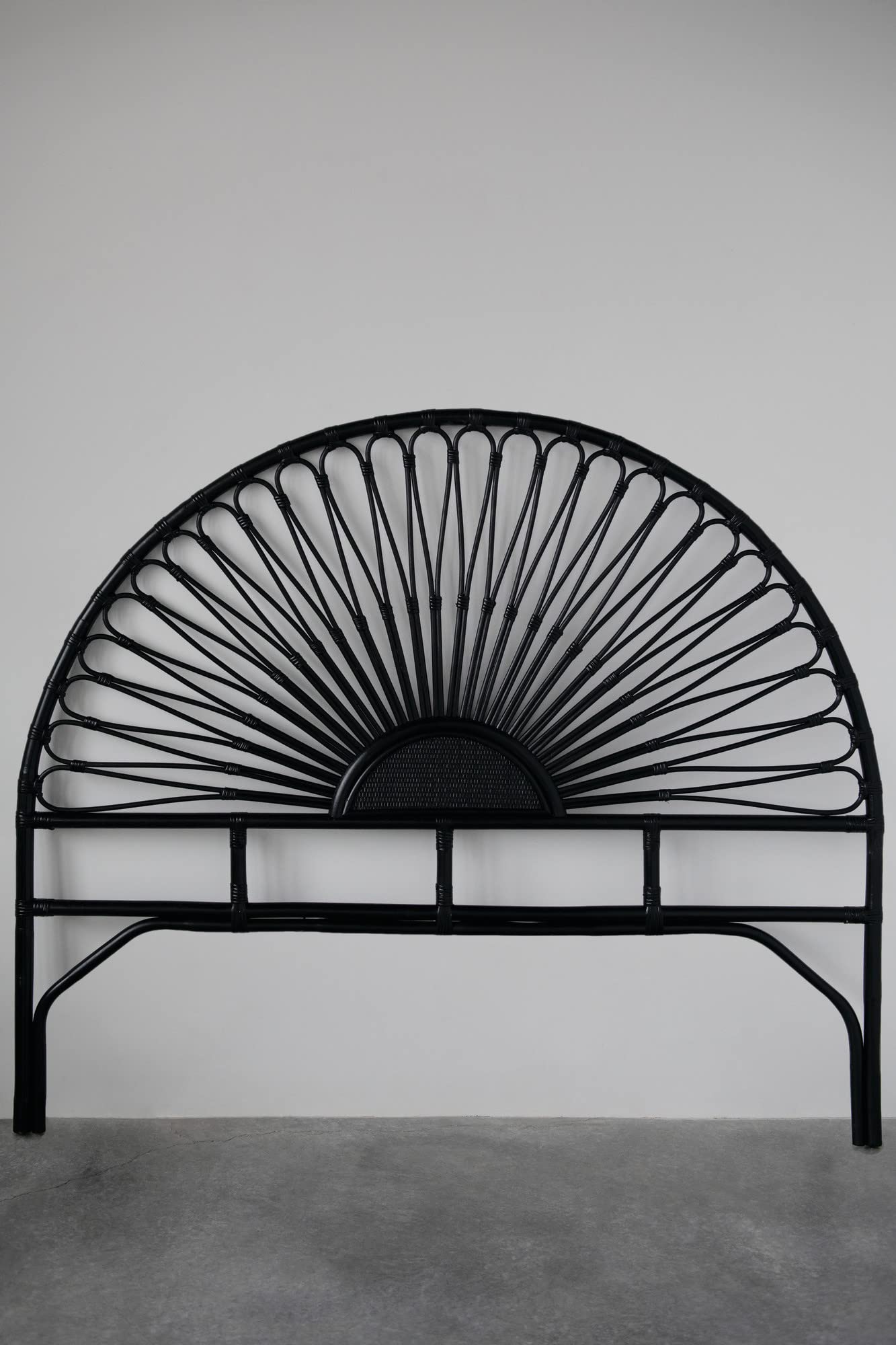 Creative Co-Op Black Rattan Queen Size Headboard