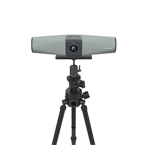 AVerMedia 4K Video Conference Camera, Speakerphone, Echo Cancellation, Autoframing, Zoom Certified, Wired Network and One Cable Connection - Webcam for PC, Tripod& Monitor PA511D