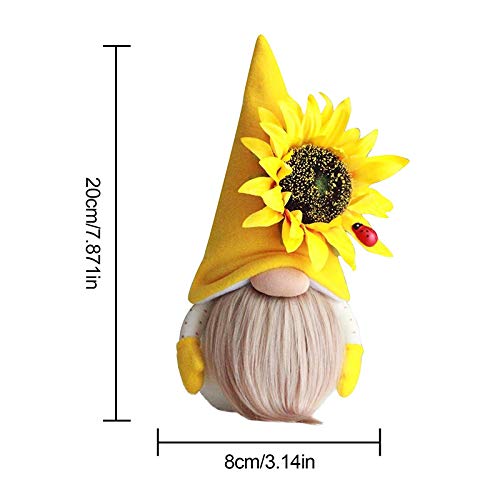 GDYYEZI Sunflower Garden Gnome, Sunflower Spring Gnome Mantel Display,Handmade Gnome Faceless Plush Doll, Farmhouse Tiered Tray Rustic Sca