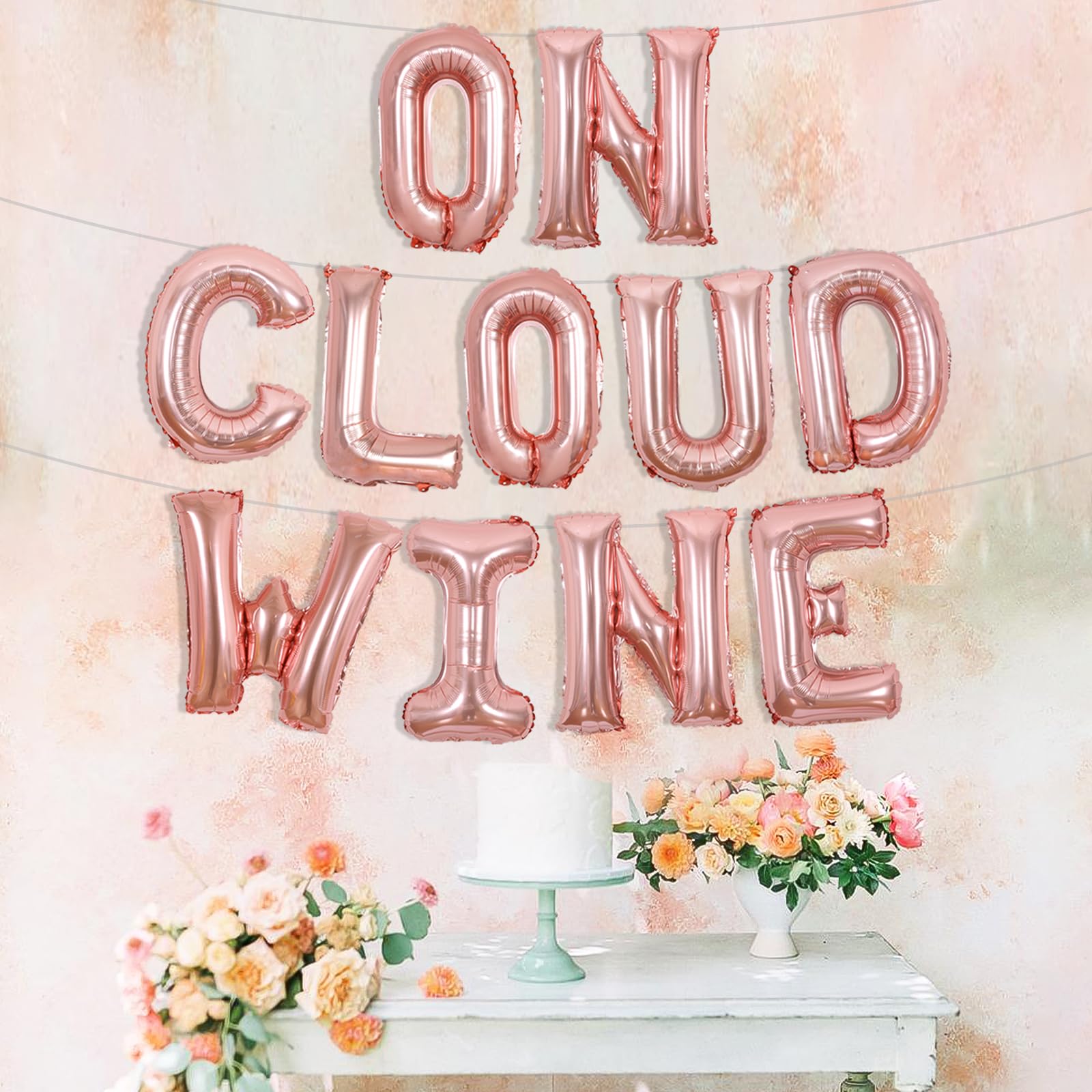 Wonmelody On Cloud Wine Bachelorette Decorations On Cloud Wine Banner Decors with Diamond Ring Champagne Wine Bachelorette Party Decorations for Cloud Bridal Shower Engagement Weeding Party