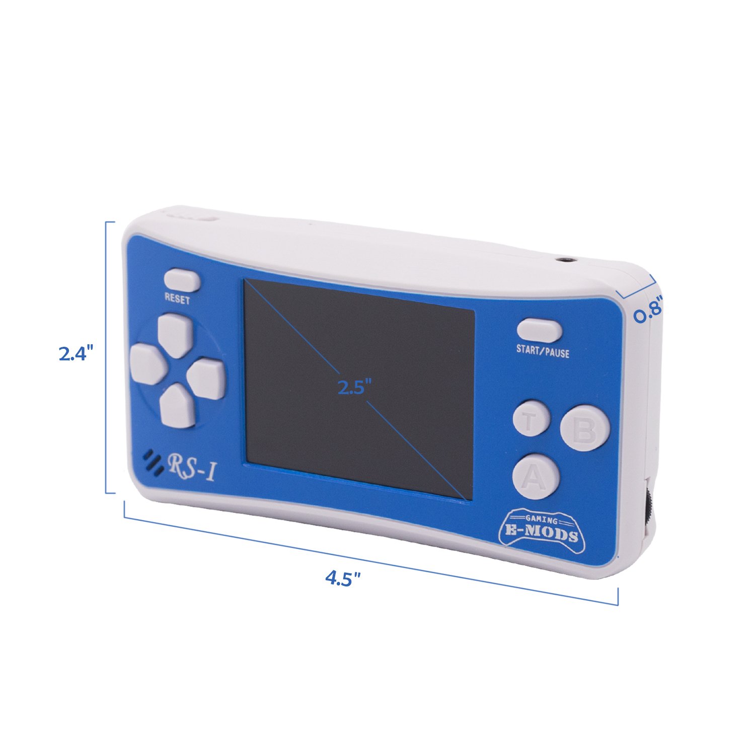 E-MODS GAMING Handheld Games for Kids Adults 2.5" LCD Portable Retro Games Console Built in 162 Classic Electronic Video Games Player with TV Output - Travel Games for Birthday Xmas Gift (Blue)
