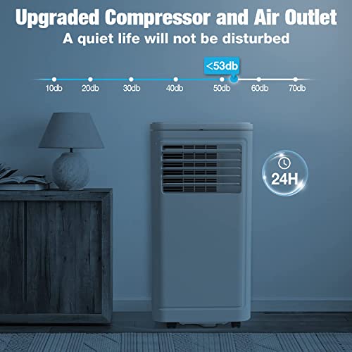 COWSAR Portable Air Conditioner 8500BTU 4-in-1 Air Conditioner Portable for Room Cooling Up 250sq.ft. 24 Timer Mini Air Conditioner <53dB Air Conditioner No Window