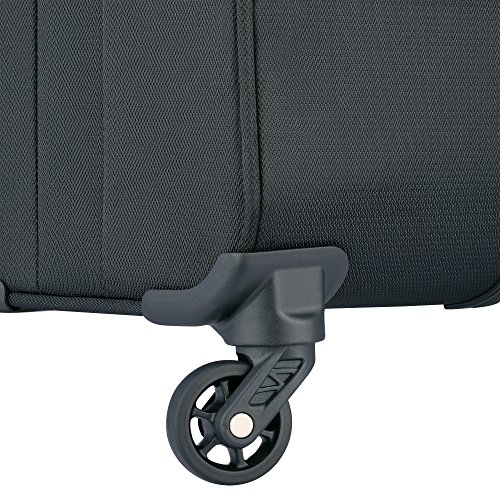 DELSEY Paris Sky Max Softside Expandable Luggage with Spinner Wheels, Black, Checked-Medium 25 Inch