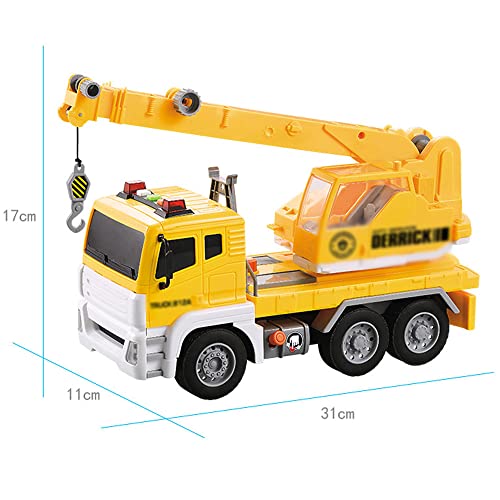 LZYDQP Crane Model Set Pull Back Construction Truck Toy Crane Truck Diecast Metal Cars Pull Back Vehicles Toy Trucks for Boys Age3,4,5,6
