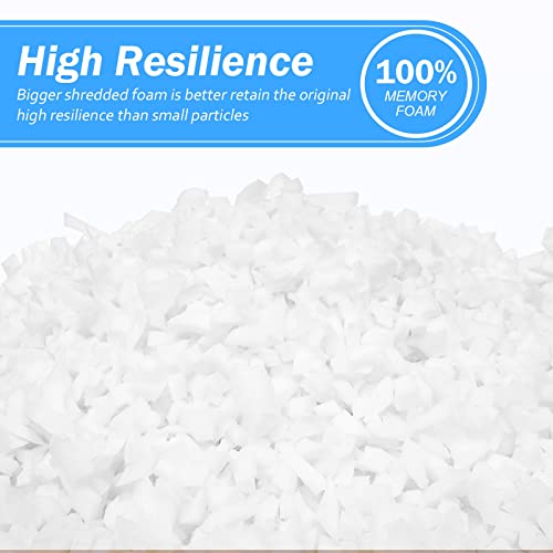 COYMOS Bean Bag Filler 10lbs Pillow Stuffing for Couch Pillows, Soft Shredded Memory Foam Polyfill Stuffing for Stuffed Animals, Bag Chair, Dog Bed, White