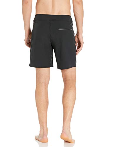 Amazon Brand - Peak Velocity Men's 7'' Athletic-Fit Performance Board Short, Black, Large