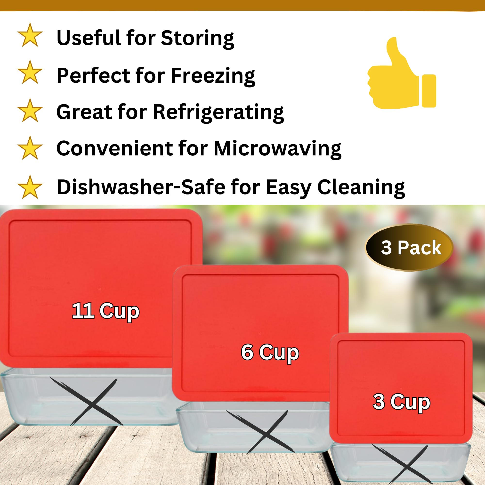 Klare Ware 3, 6 & 11 Cup Replacement Lids/Covers for Pyrex & Klare Ware Rectangular Storage Bowls (Glass Containers Not Included) Microwave, Freezer & Top Rack Dishwasher Safe (3 Pack, Turquoise)