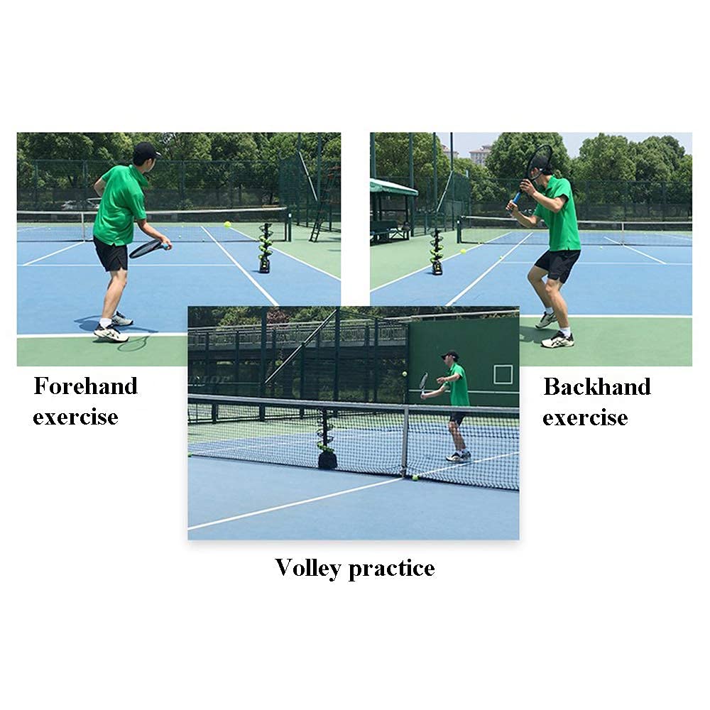 AnBt Tennis Machine Tennis Serving Machine Lightweight Tennis Toss Machine Plug in/Batteries 30 Balls