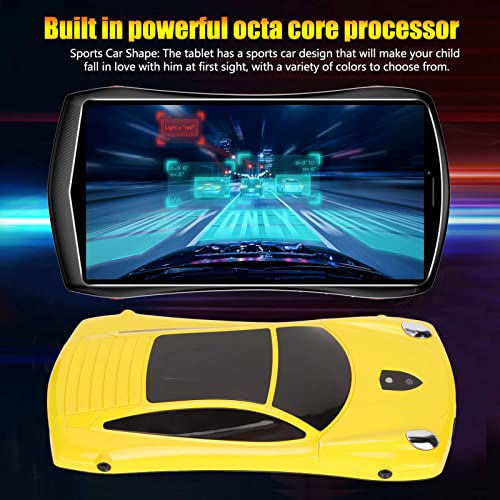 7 Inch Kids Tablet, 2G RAM 32G ROM Sports Car Shape Octa Core Processor 5G WiFi Dual Band Children Tablet for Travel for Home (US Plug)