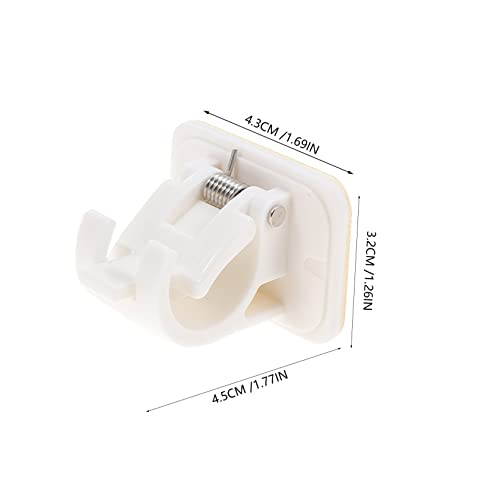 DOITOOL 32 Pcs Curtain Rod Hanger Adjustable Drop Hitch No Nail Curtain Rod Nail Free Adjustable Curtain Rod Holder No Drill Curtain Rod Brackets Shower Curtain Rod Abs White No Nails