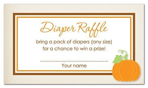 MyExpression.com 48 Little Pumpkin Diaper Raffle Cards