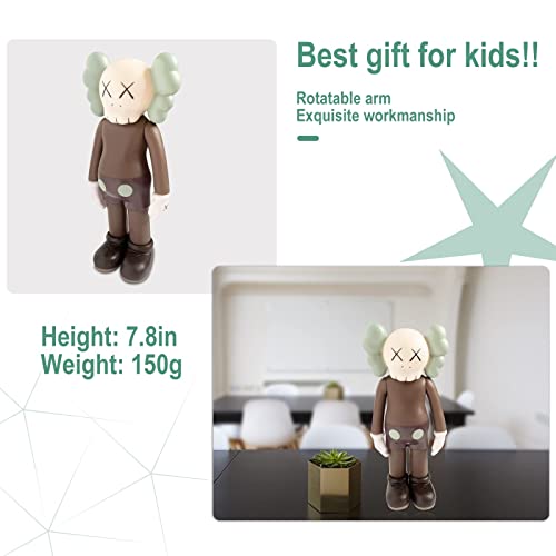 8IN/20CM Ka-Ws Action Figure Model Art Toy Suitable for Art Collection Desktop Decoration, Birthday Gift, and Other (Brown)