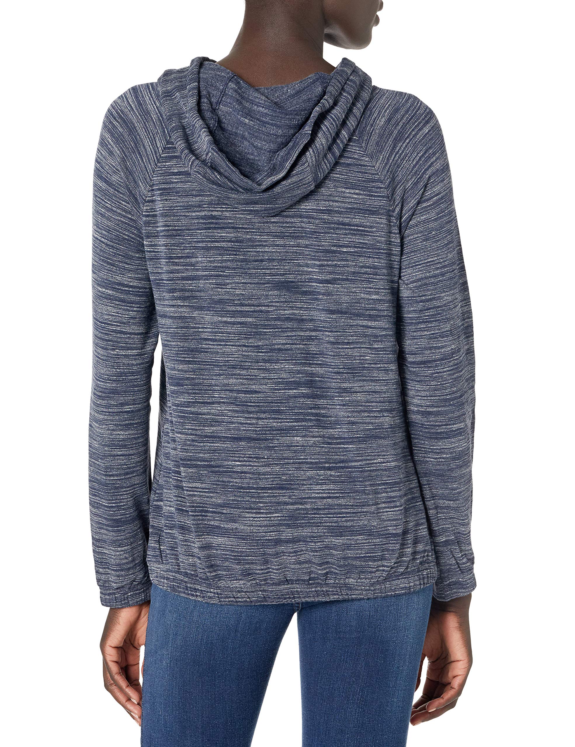Amazon Brand - Daily Ritual Women's Supersoft Terry Gathered Waist Hoodie, Navy Spacedye , XX-Large