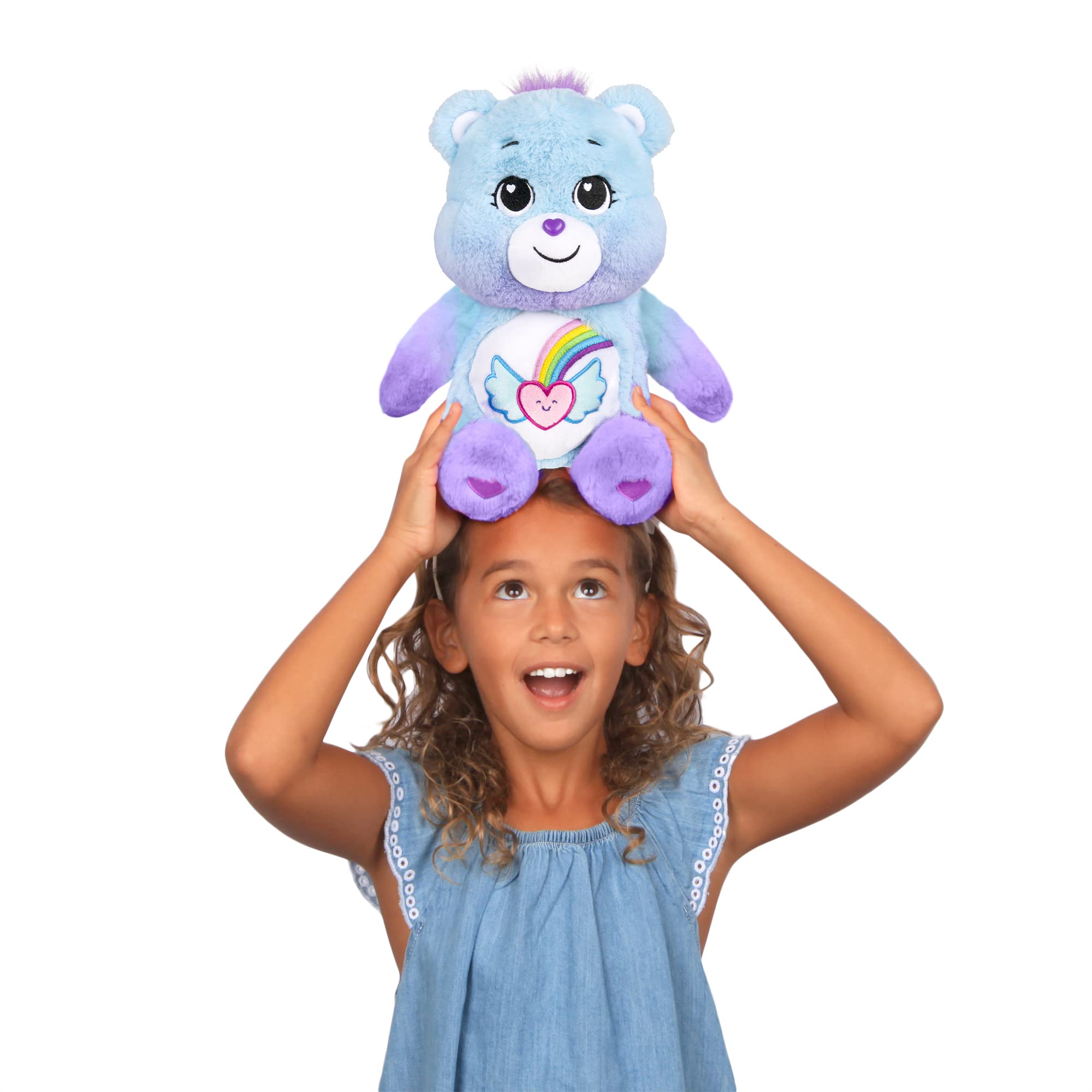 Care Bears 14" Medium Plush - Dream Bright Bear - Light Blue Plushie for Ages 4+ β Stuffed Animal, Soft and Cuddly β Good for Girls and Boys, Employees, Collectors, Great Valentines Day Gift for Kids