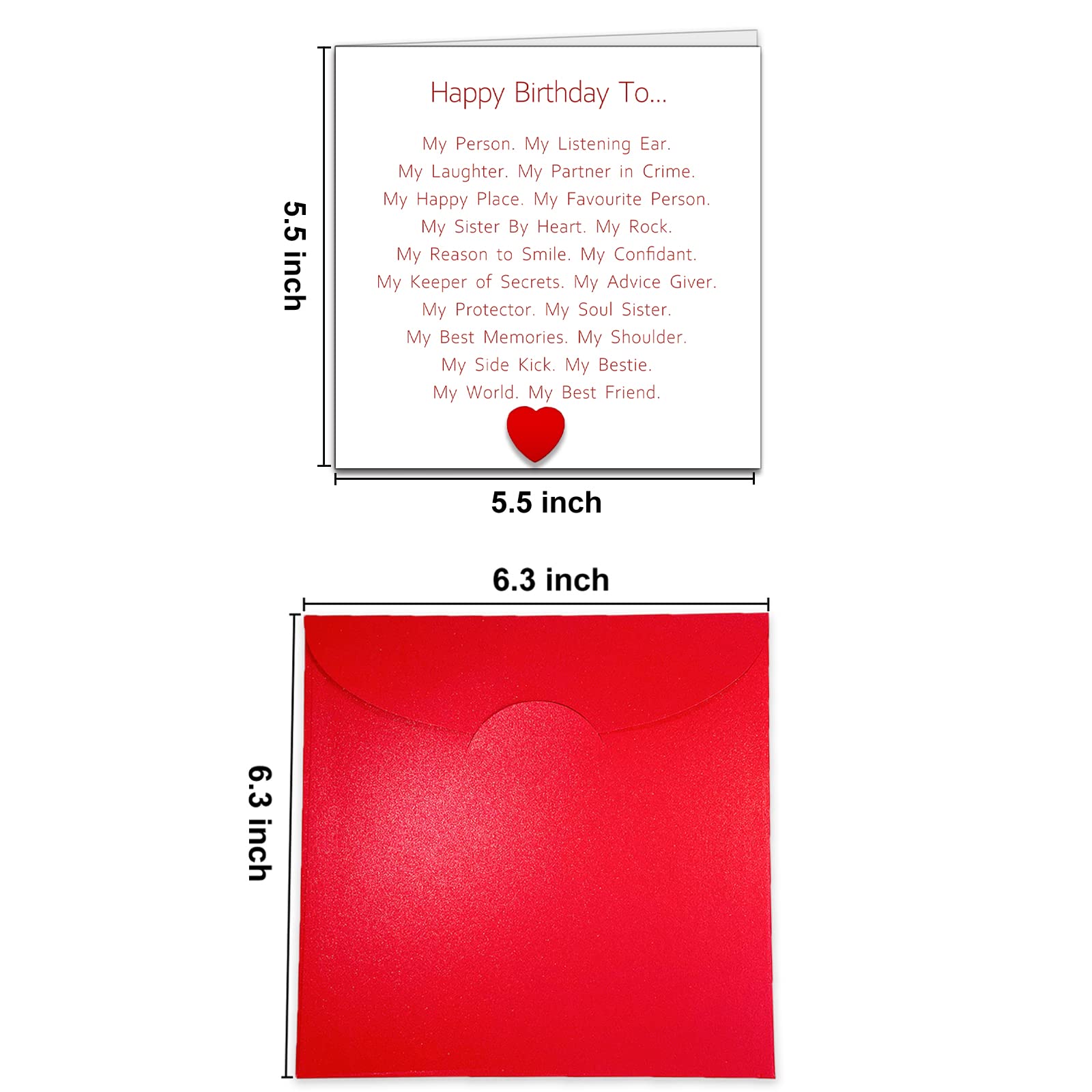 Miatoi Birthday Card for Best Friend, Special Bestie Birthday Card, Sentimental Bday Card for Her With Envelope