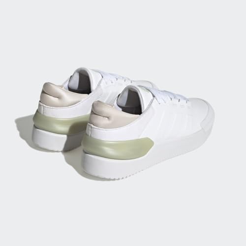 adidas Women's Court Funk Shoes, Cloud White-linen Green, 8