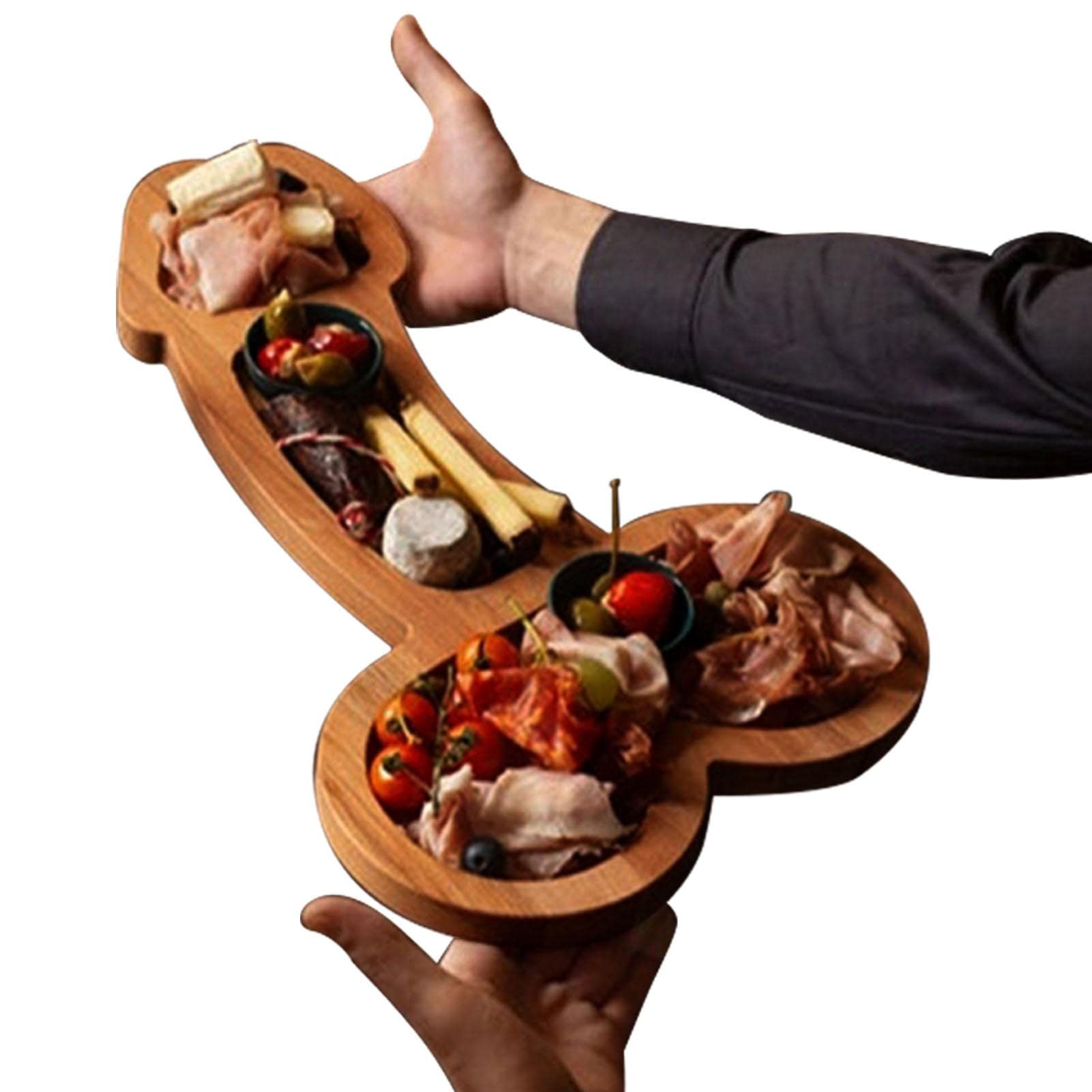Aperitif Board, Creative Solid Wood Cheese Board and Charcuterie Boards, Restaurant Food Tray for Party, Gathering, 1Piece