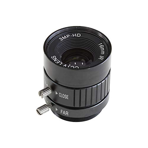 Arducam CS-Mount Lens for Pi HQ Camera, 16mm Focal Length with Manual Focus and Adjustable Aperture