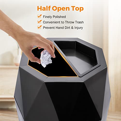BEAMNOVA Bundle Metallic 15 x 31.5 in + Black 12 * 28 in Commercial Stainless Steel Trash Can Outdoor Indoor Garbage Enclosure with Lid Inside Barrel Heavy Duty Industrial Waste Container