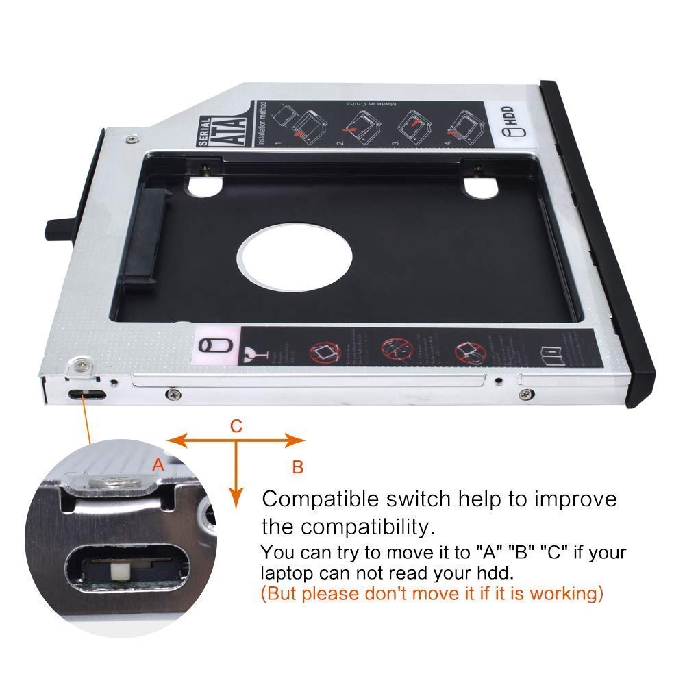 Generic 2nd Hard Drive HDD Ssd Caddy for Lenovo Thinkpad Edge E520 E525 E535 E545 14 E40