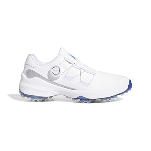 adidas Women's ZG23 BOA Golf Shoes, Footwear White/Blue Fusion Metallic/Silver Metallic, 8.5
