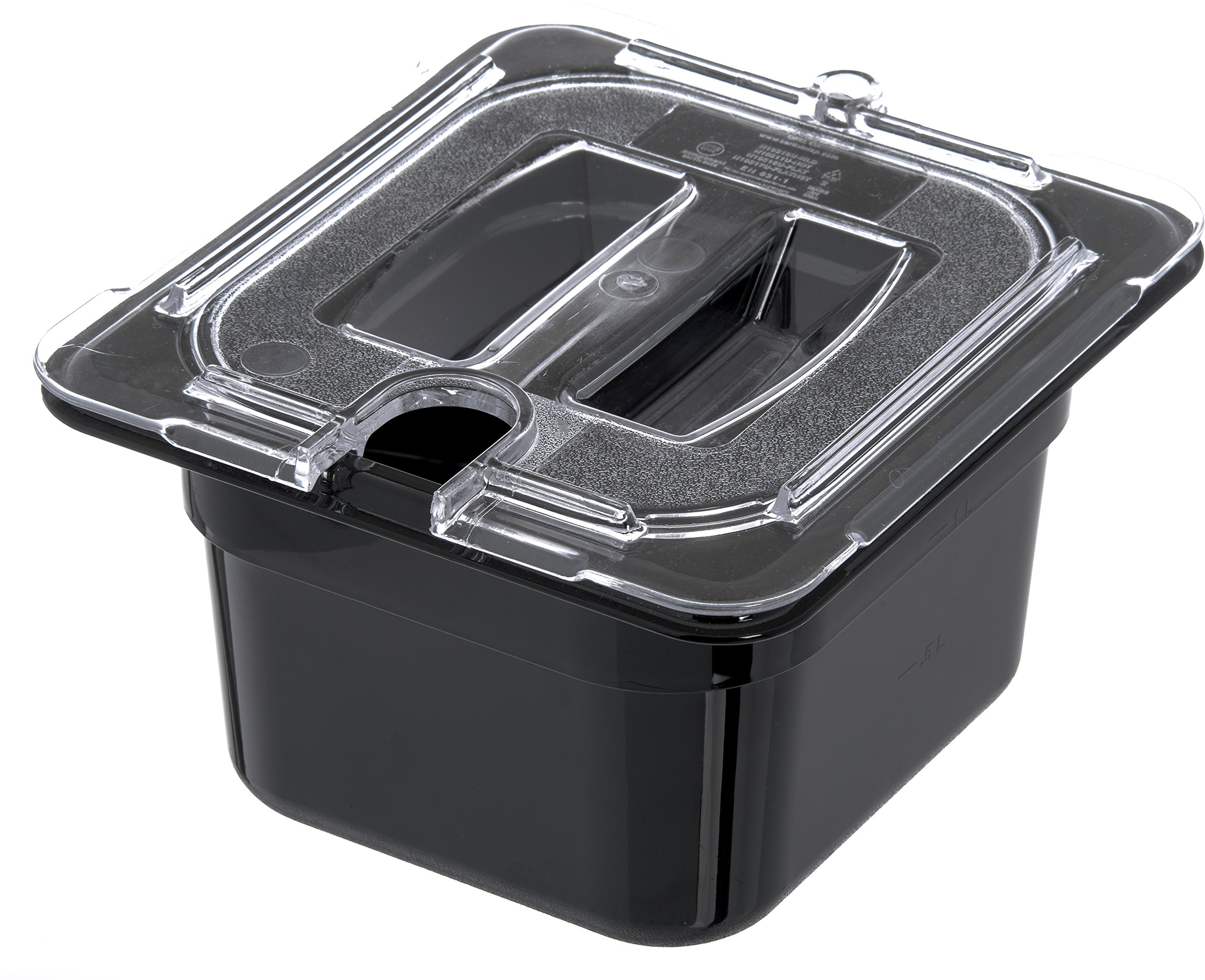 Carlisle FoodService Products 10311U07 StorPlus Sixth Size Polycarbonate Universal Handled Notched Food Pan Lid, Clear