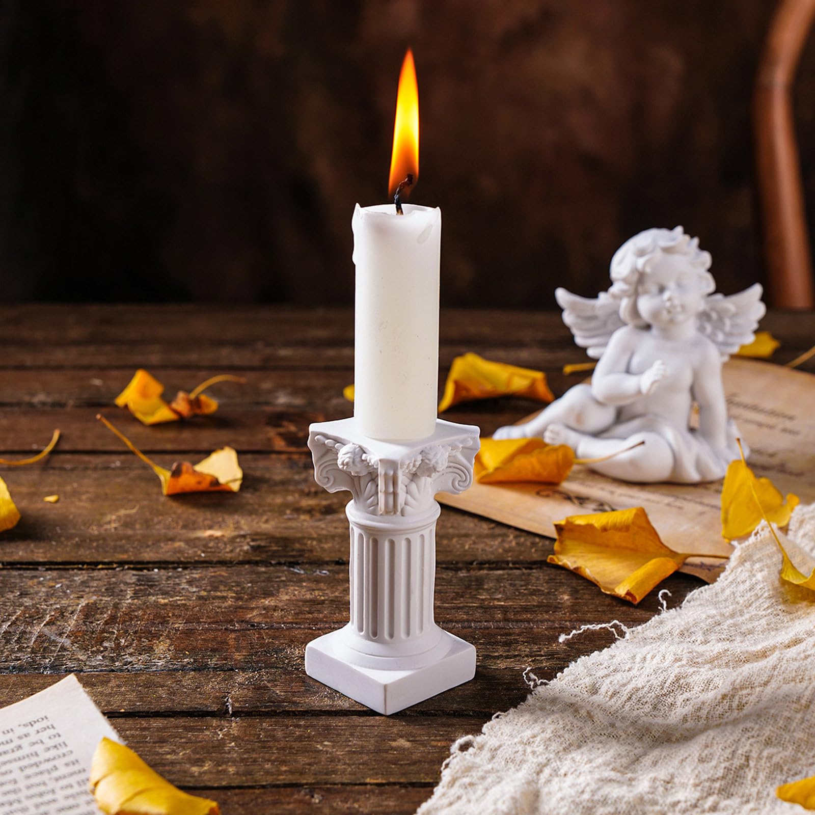generic 5pcs White Roman Pillar Statues Greek Columns Candle Holder Mini Resin Roman Pillar Statue Resin Candlestick Stand Wedding Table Decoration Home Garden 3X6.5CM 2S140C7PLP1138Y0UI