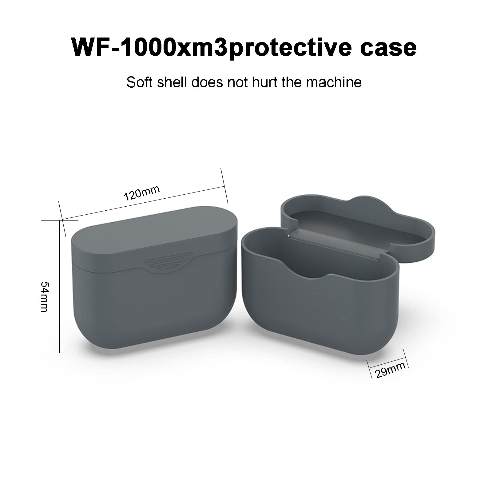 Adhiper WF-1000XM3 Protective Case Compatible with Sony WF-1000XM3 Headphone Charging Case Silicone Case Cover Protective Cover (Grey)