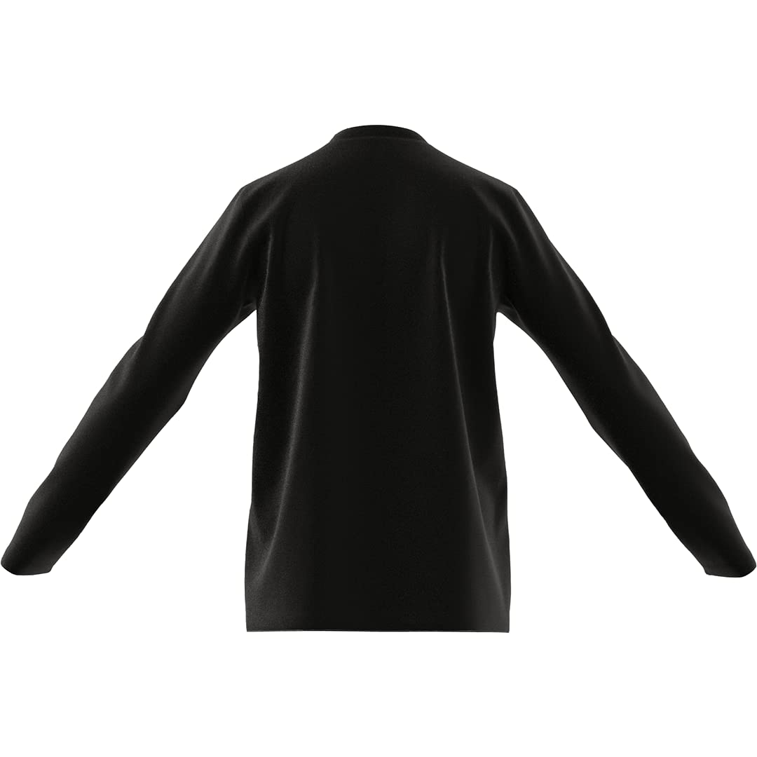 adidas Men's Essentials Long Sleeve Tee, Black/White/White, Large