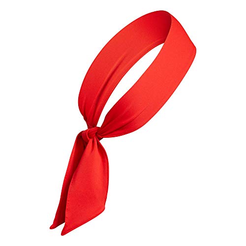 adidas Alphaskin Tie Headband, Red/Black, One Size