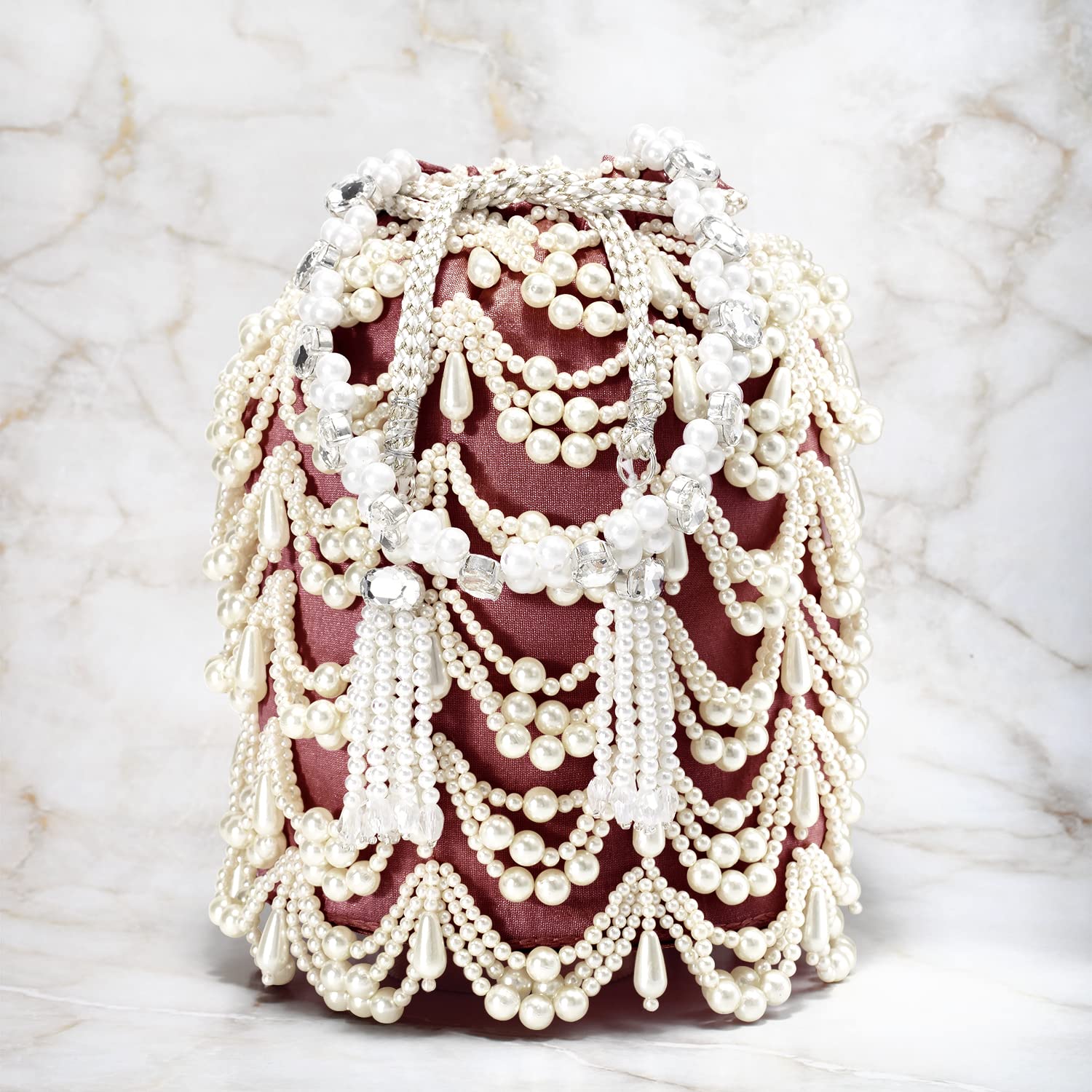 Aheli Indian Potli Bags Gift for Women Evening Bag Clutch Ethnic Bride Purse with Drawstring