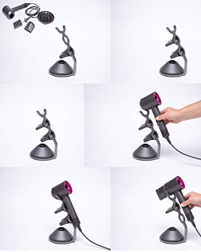 Supersonic Hair Dryer Premium Stand Holder ( Crab part : PU Coating) with Veil Cord Stand Organizer arrangement, Invisible Wire Storage Bathroom & Bedroom Stand Holder [Upgrade]