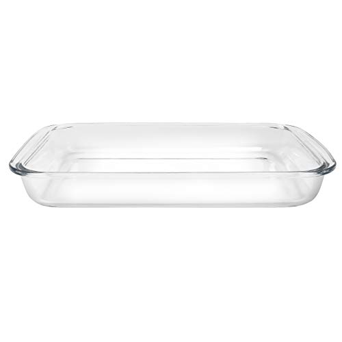 Bovado USA 9" x 13" Inch Glass Oven Baking Dish | High-Grade Borosilicate Glass | 3 Qt Capacity | Nonstick, Dishwasher Safe, Freezer-to-Oven Casserole Pan | No Lid