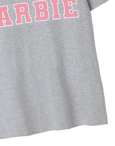 Barbie Women's Grey Marl Logo T-Shirt | Iconic Brand | Fashionable Top | Comfortable Retro Fit Movie Merchandise Gift - Large