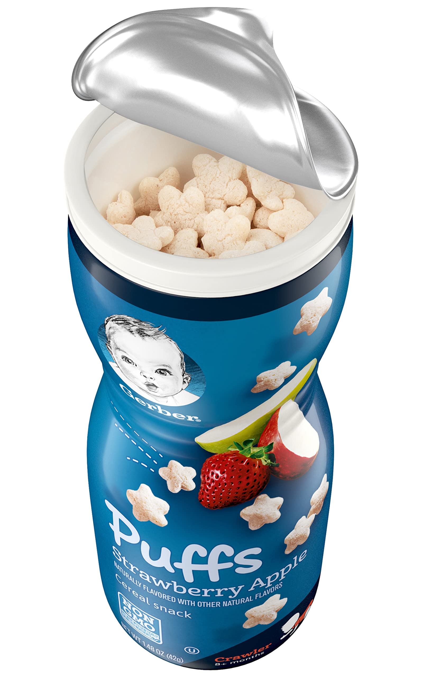 Gerber Graduates Puffs Strawberry Apple , 1.48 oz