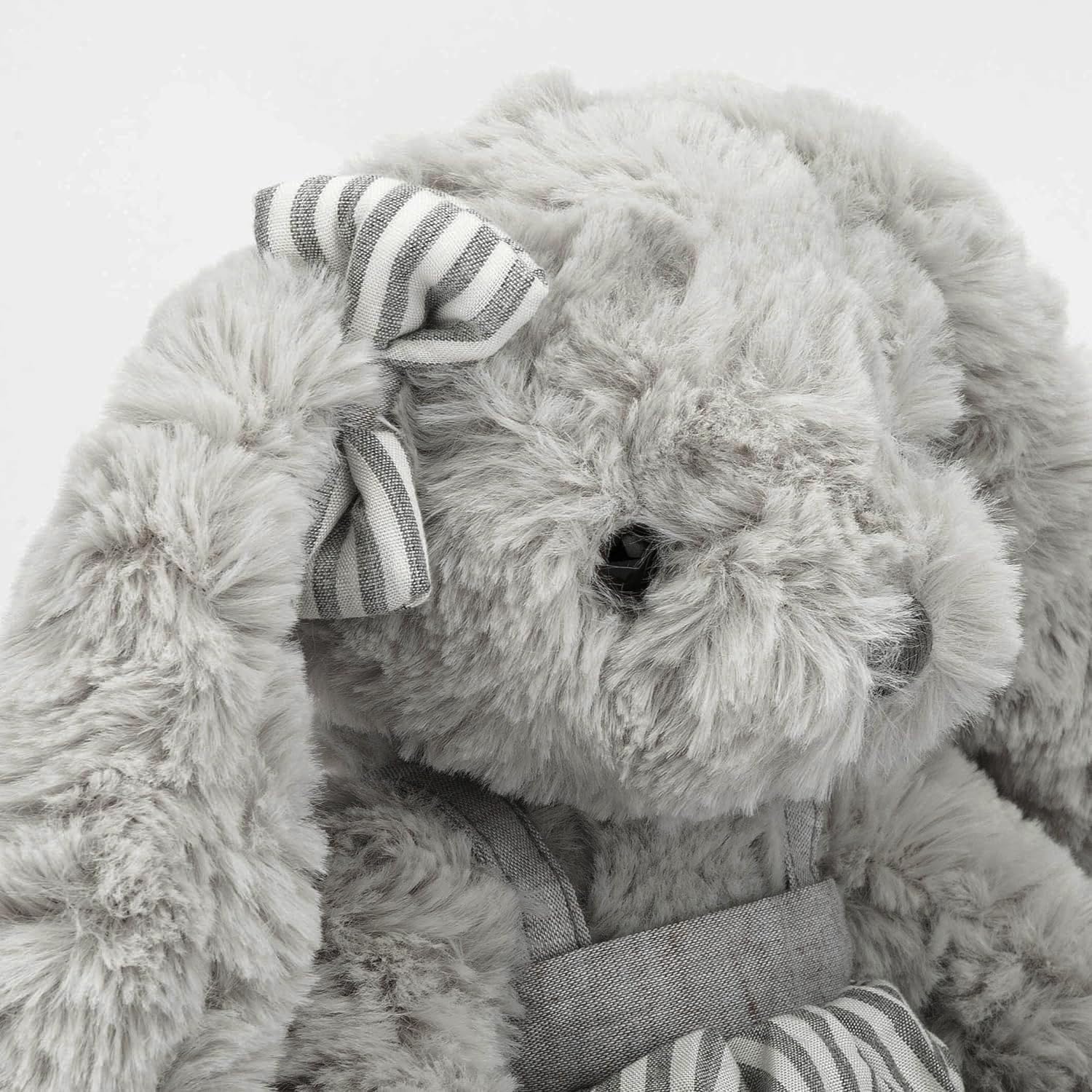 Easter Bunny Stuffed Animal, 12" Grey Plush Rabbit for Girls