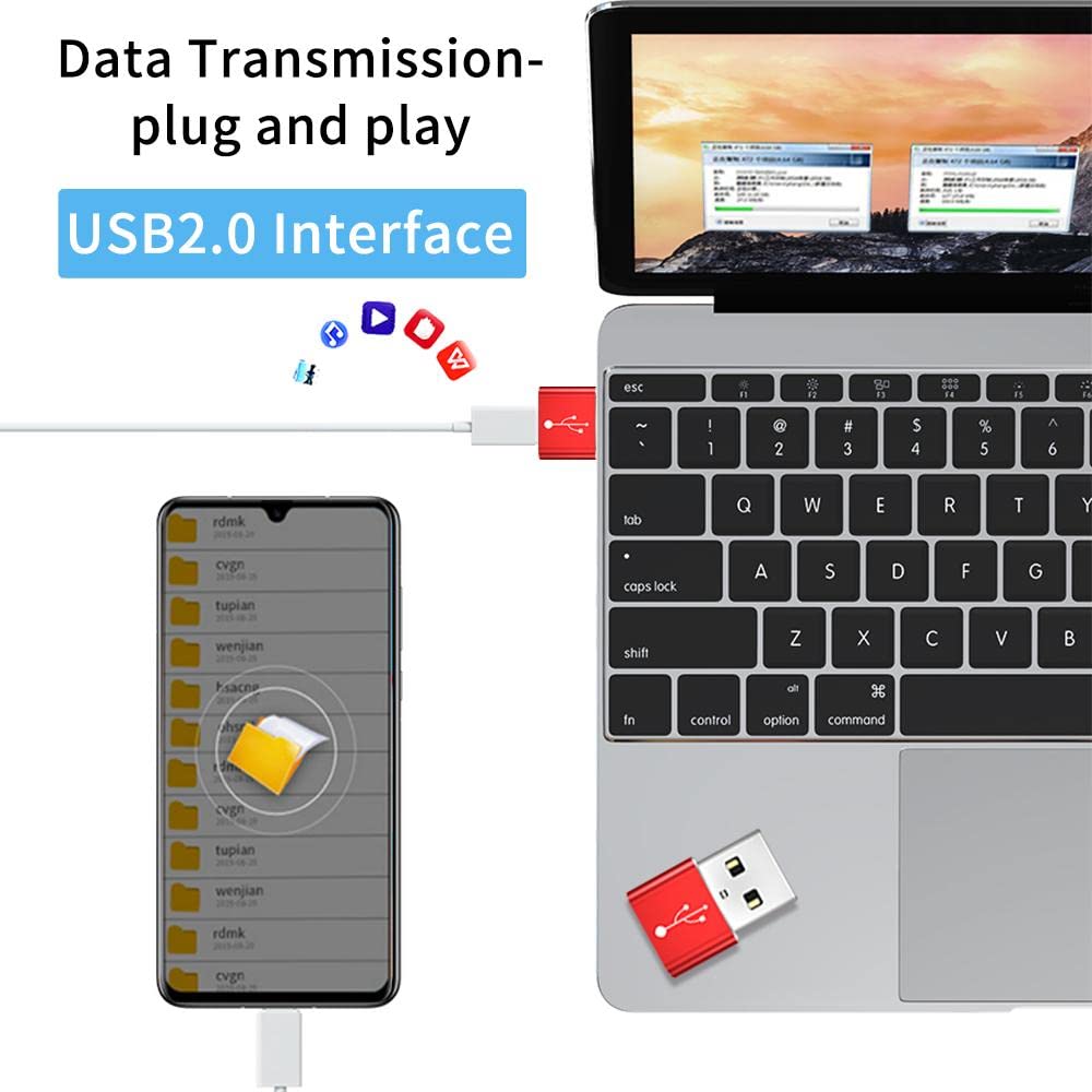 BoxWave Adapter Compatible with Chuwi Hi10 Air - USB-A to C PortChanger (5-Pack), USB Type-C OTG USB-A Convert Charging Data for Chuwi Hi10 Air - Metallic Silver