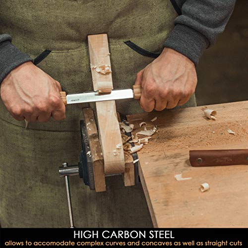 BeaverCraft DK2s Draw Knife with Leather Sheath Woodworking Tool 4.3" Drawknife Wood Carving Tools Wood Draw Knife Woodworking Whittling Tools