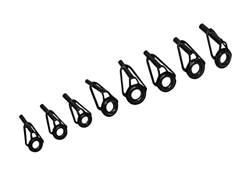 8pcs Fishing Rod Tip Repair Kit Rod Top Tips Replacement Fishing Rod Tips Stainless Steel Ceramic Ring Guide Tips