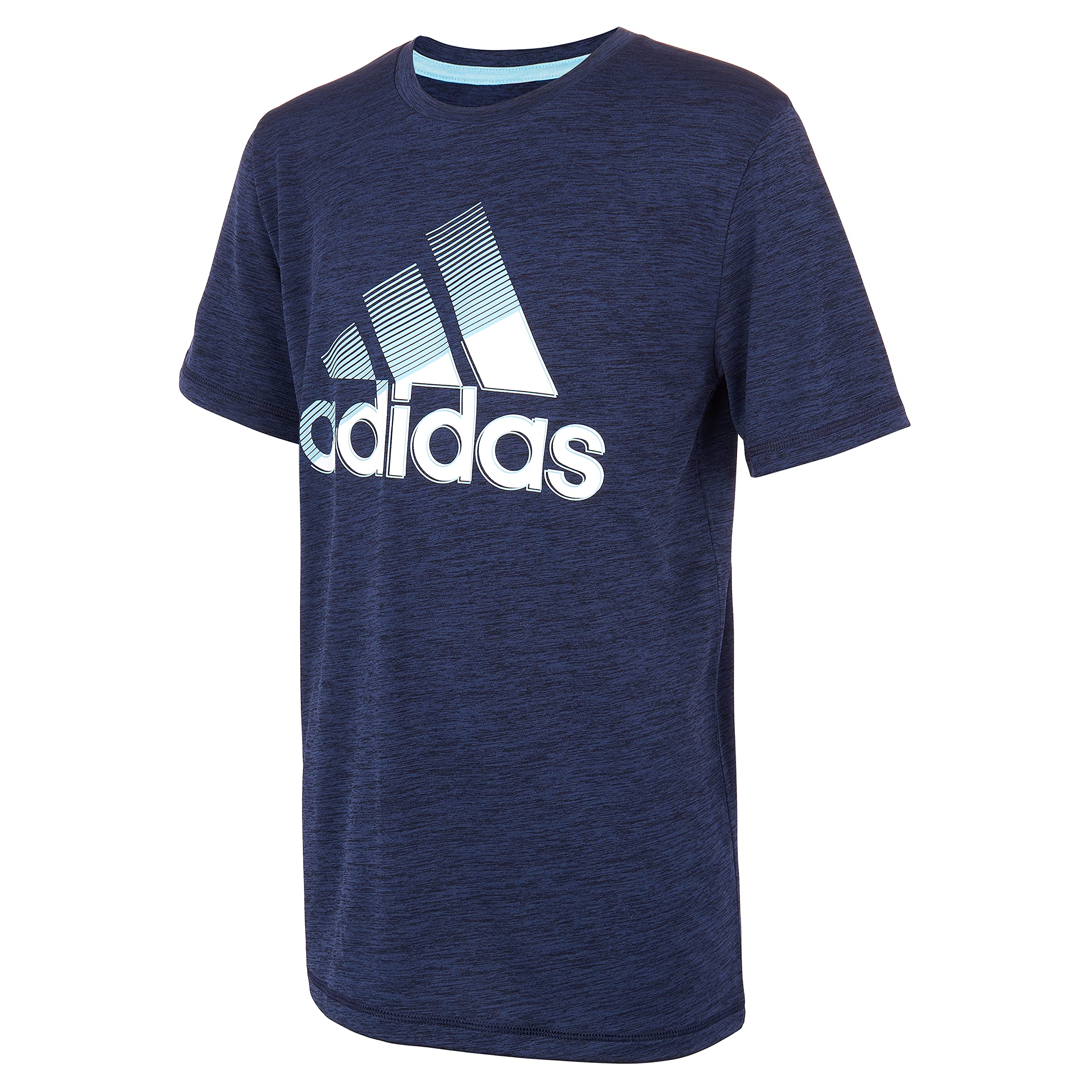 adidas boys Short Sleeve Moisture-wicking Boss Logo T-shirt T Shirt, Navy, 4-8 Years US
