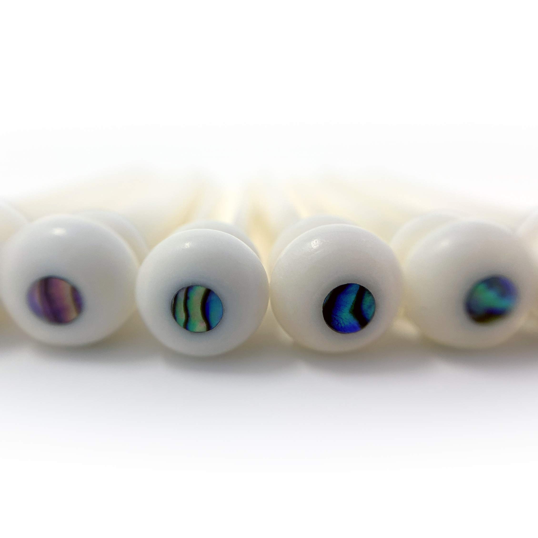 Crosby Slotted Pure Bone Bridge Pins with Abalone Dot Inlay for 6 & 12 String Acoustic Guitar