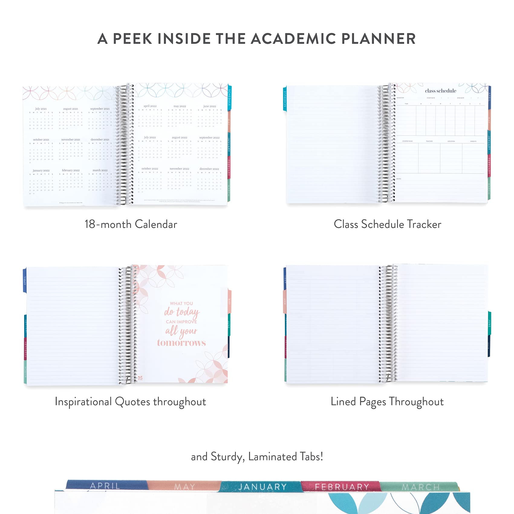 7" x 9" Spiral Bound 12 Month Academic Planner ( Jan 2022 - Dec 2022 ) - Endless Rainbows. Monthly & Pages. Productivity & Schedule Pages. Stickers by Erin Condren.