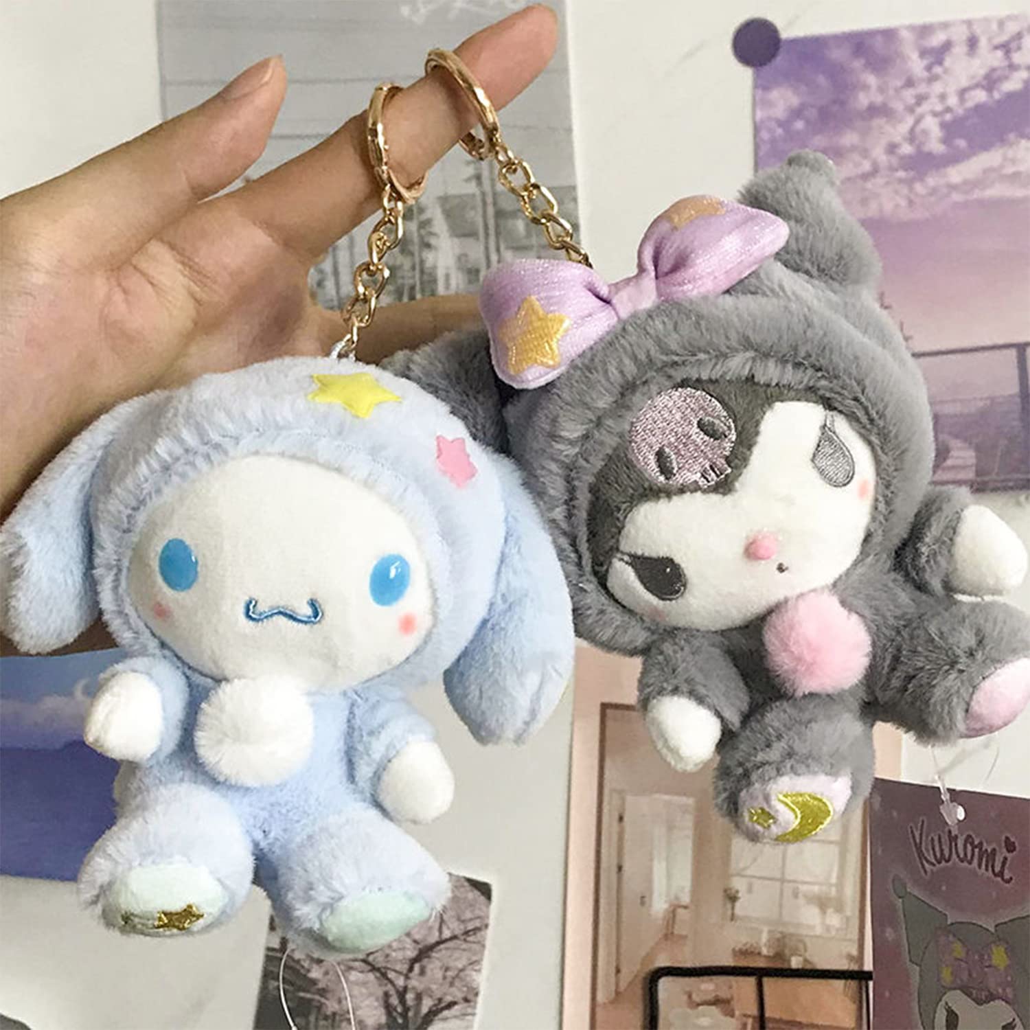 Ahlsense 5In Anime Cartoon Cute Plush Keychain (B)