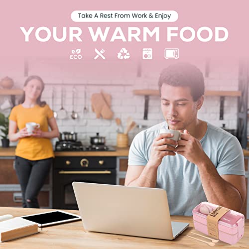 TARLINI | Stackable Bento Lunch Box for Adults - Bentgo-Inspired Design - Microwave & Dishwasher Safe - Aesthetic & Cute Meal Container - Perfect for Work, On-the-Go - Hot Food, Lunchboxes, Meal Prep